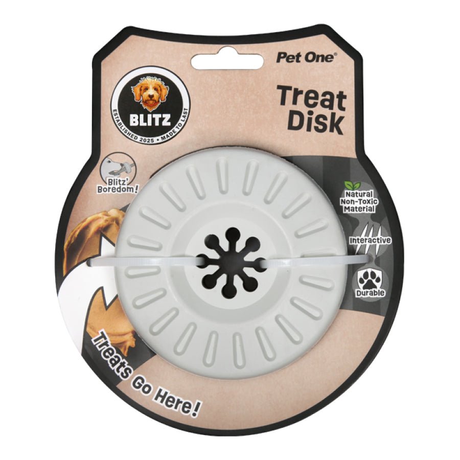 Pet One Dog Toy Blitz Rubber Treat Disk Grey – Woonona Petfoods