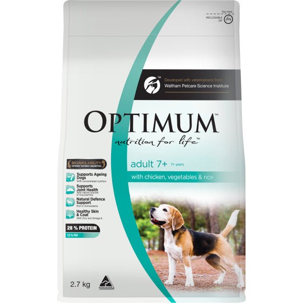 Optimum Dry Dog Food Adult 7+ Chicken,Vegetables & Rice – Woonona ...